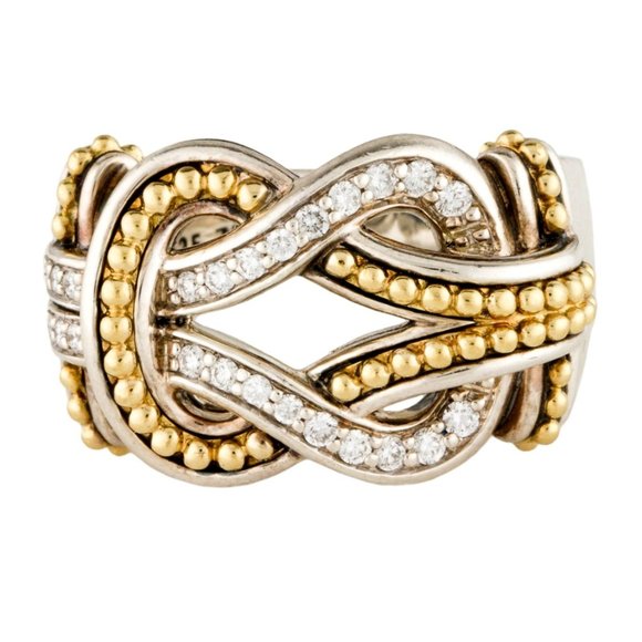 LAGOS | Jewelry | Lagos Diamond 8k Yellow Gold Sterling Silver 925 Knot ...